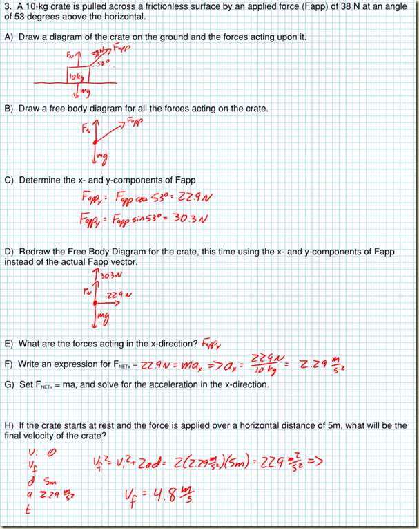 Sample "Forces at Angles" Problem - Regents Physics